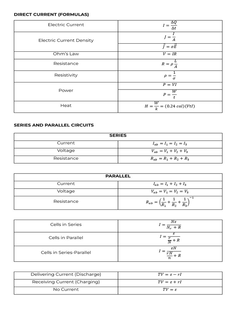 DIRECT CURRENT CIRCUIT Reviewer | PDF