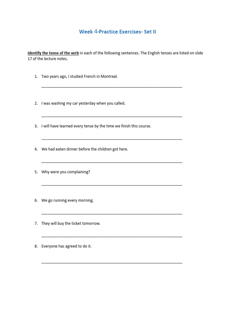 Week 4-Practice Exercises-Set II | PDF | Foreign Language Studies