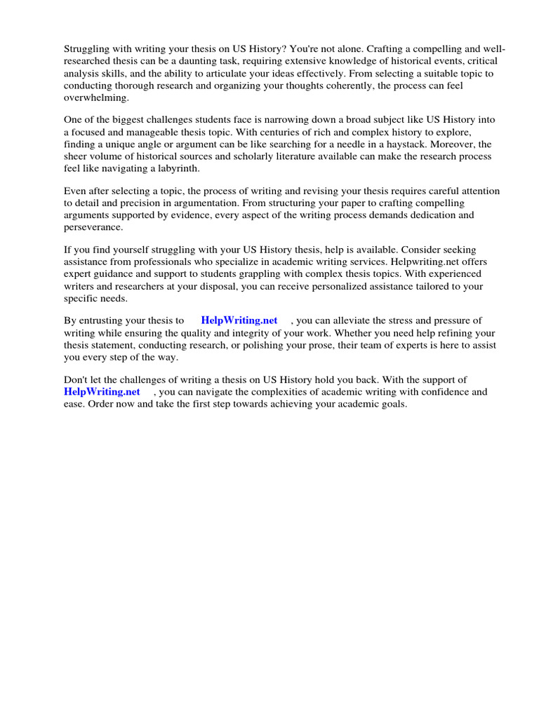 Us History 1 Thesis Topics | PDF | Essays | Thesis