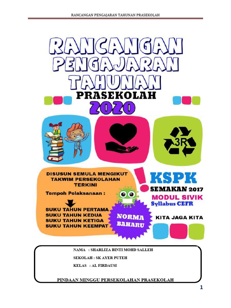 RPT Prasekolah Norma Baharu (Penggal 1-4) 2020 | PDF