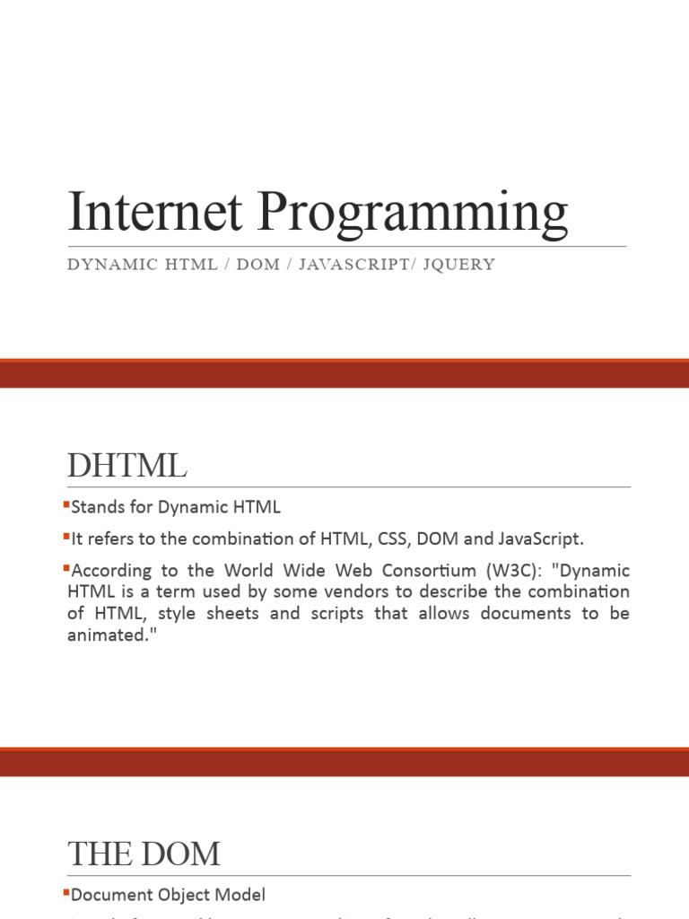IP - Chapter 4 | PDF | Dynamic Web Page | Document Object Model