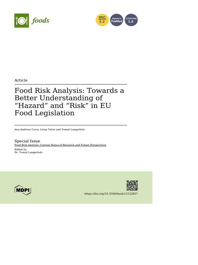 Food Risk Analysis: Towards A Better Understanding of "Hazard" and ...
