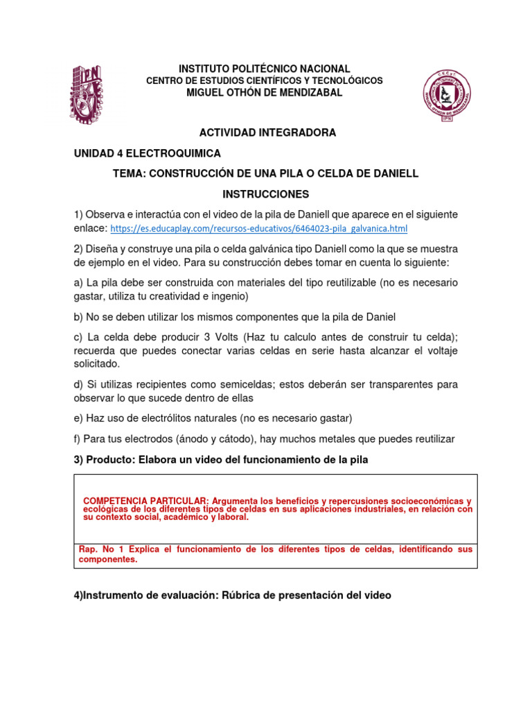 Construcción Pila Daniell Reutilizable | PDF | Ciencias fisicas