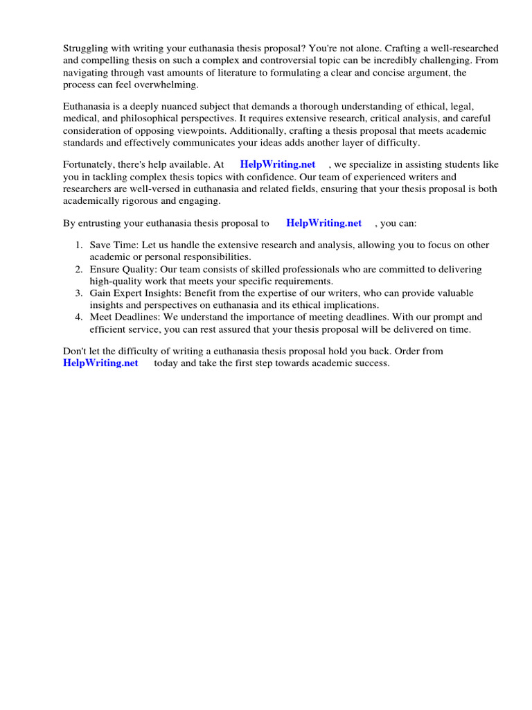 Euthanasia Thesis Pro | PDF | Terminal Illness | Medicine
