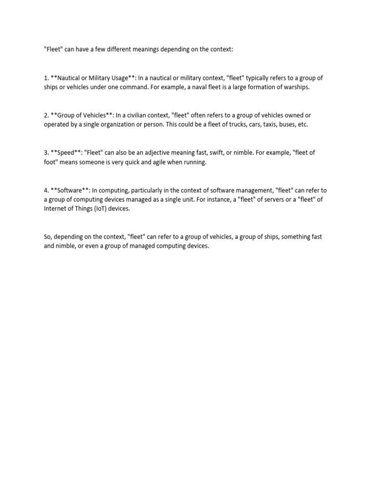 Understanding 'Fleet' Across Contexts | PDF | Business | Computers