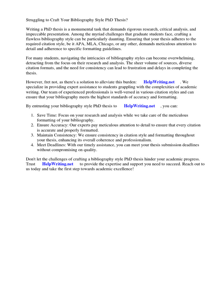 Bibliography Style PHD Thesis | PDF