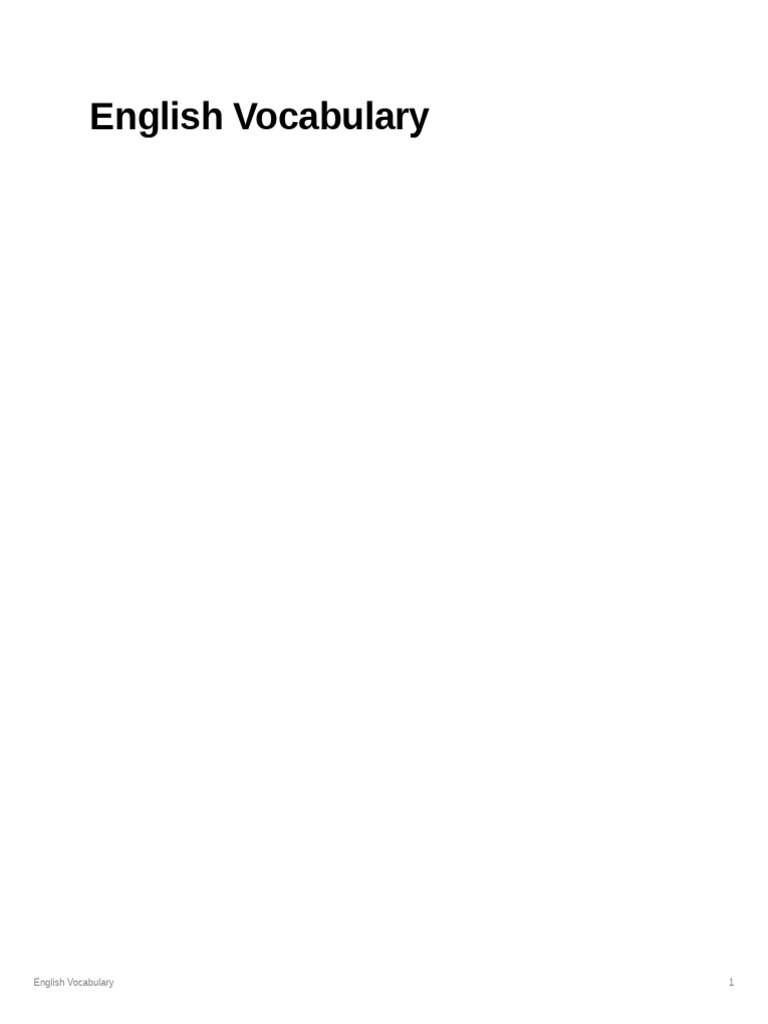 Eng Vocab List | PDF | Language Arts & Discipline | Self-Improvement