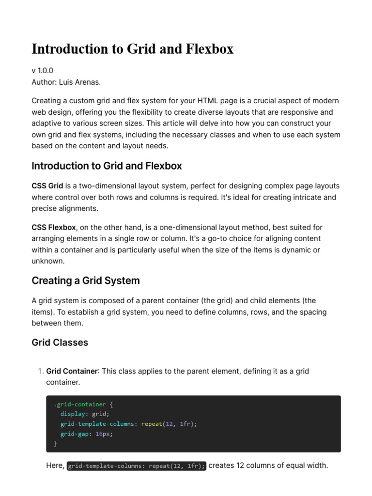 Introduction to Grid and Flexbox v1.0.0 | PDF