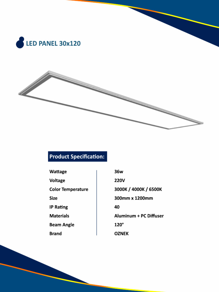 Led Panel 30x120 36w | PDF