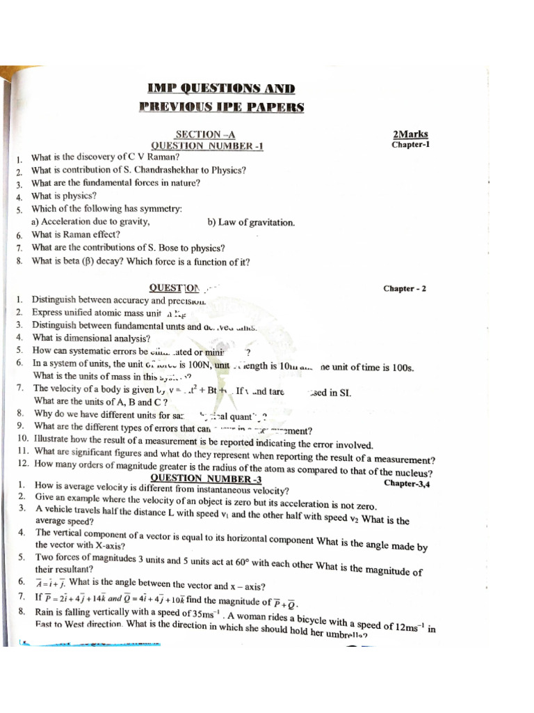 Physics Ipe 2024 | PDF