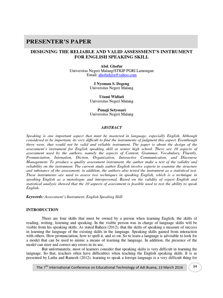 7TH Iceta-Designing The Reliable and Valid Assessment-1 | PDF