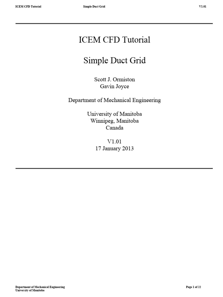 ICEM CFD Simple Duct Grid Tutorial | PDF