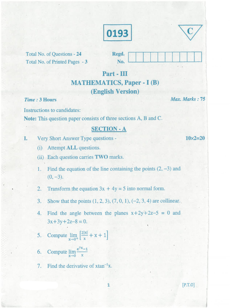 Maths 1B | PDF