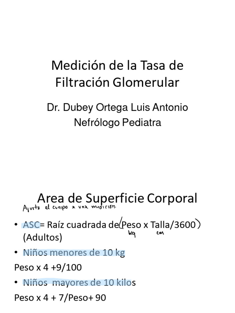 Tasa de Filtración Glomerular (Medición) - Antonio Dubey | PDF