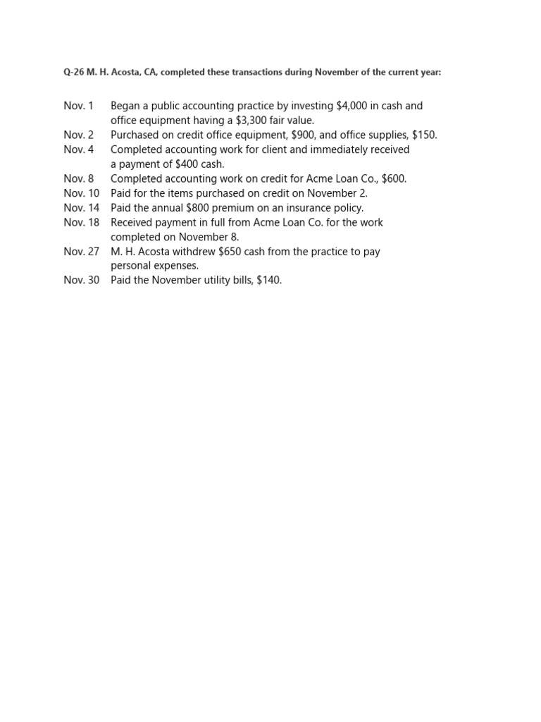 Q26 M.H. Acosta Exercise | PDF