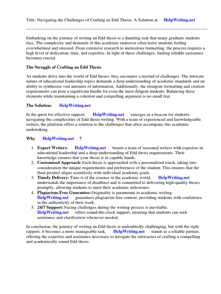 Edd Thesis Examples | PDF | Thesis | Apa Style