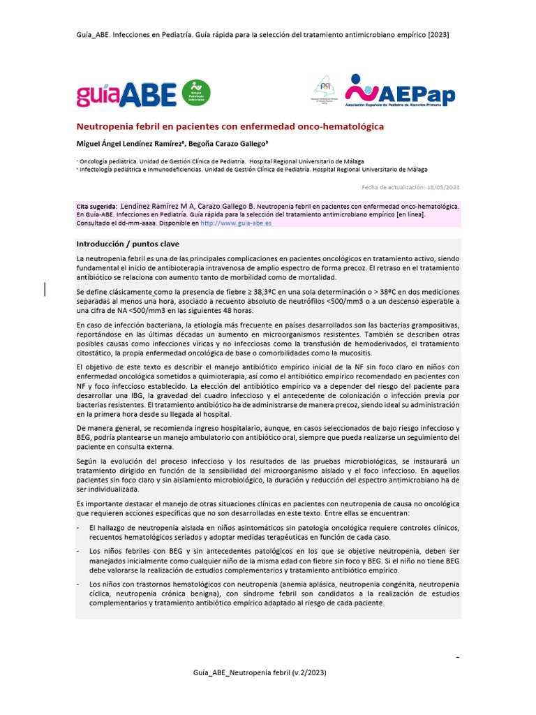 Manejo de Neutropenia Grado 3 en Pediatría | PDF | Staphylococcus ...