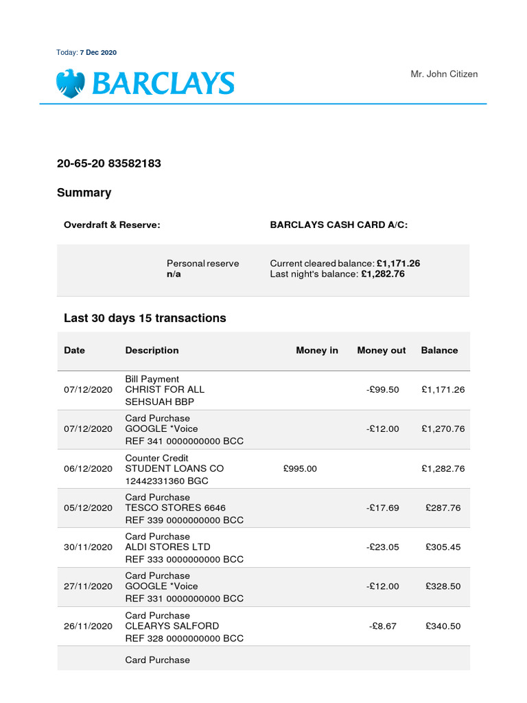 United Kingdom Barclays 3 Edited Edited2 | PDF | Debit Card | Barclays