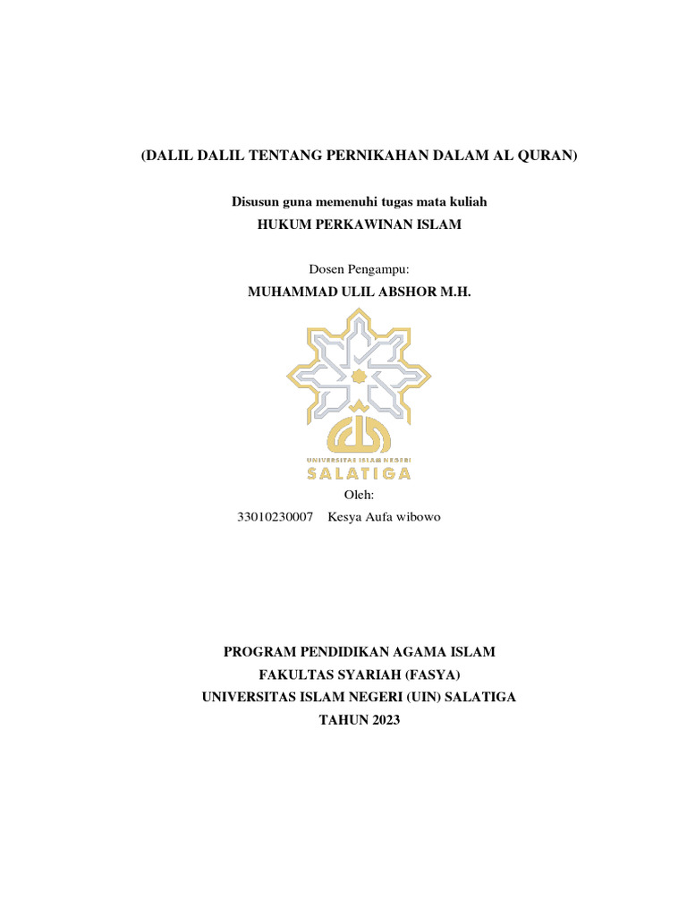 Dalil Pernikahan dalam Al Quran | PDF