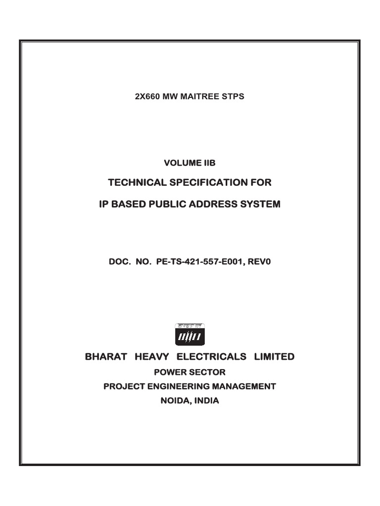 Technical Specifications Pe Ts 421 557 E001 1529735822 | PDF | Specification (Technical Standard ...