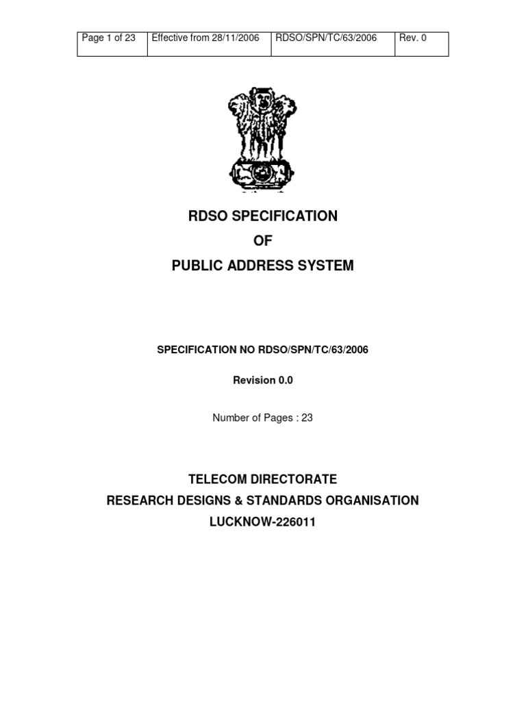 Public Address System Specification | PDF | Loudspeaker | Transformer