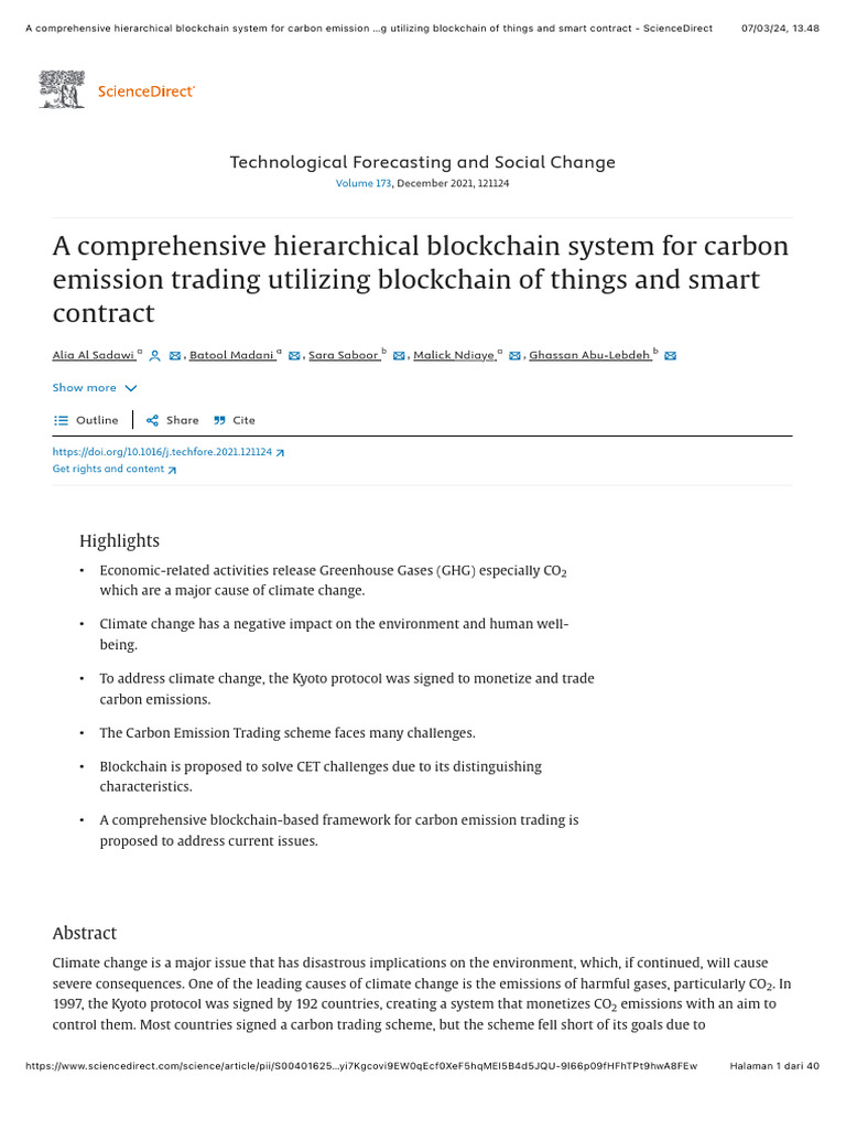 A Comprehensive Hierarchical Blockchain System For Carbon Emission Trading Utilizing Blockchain ...