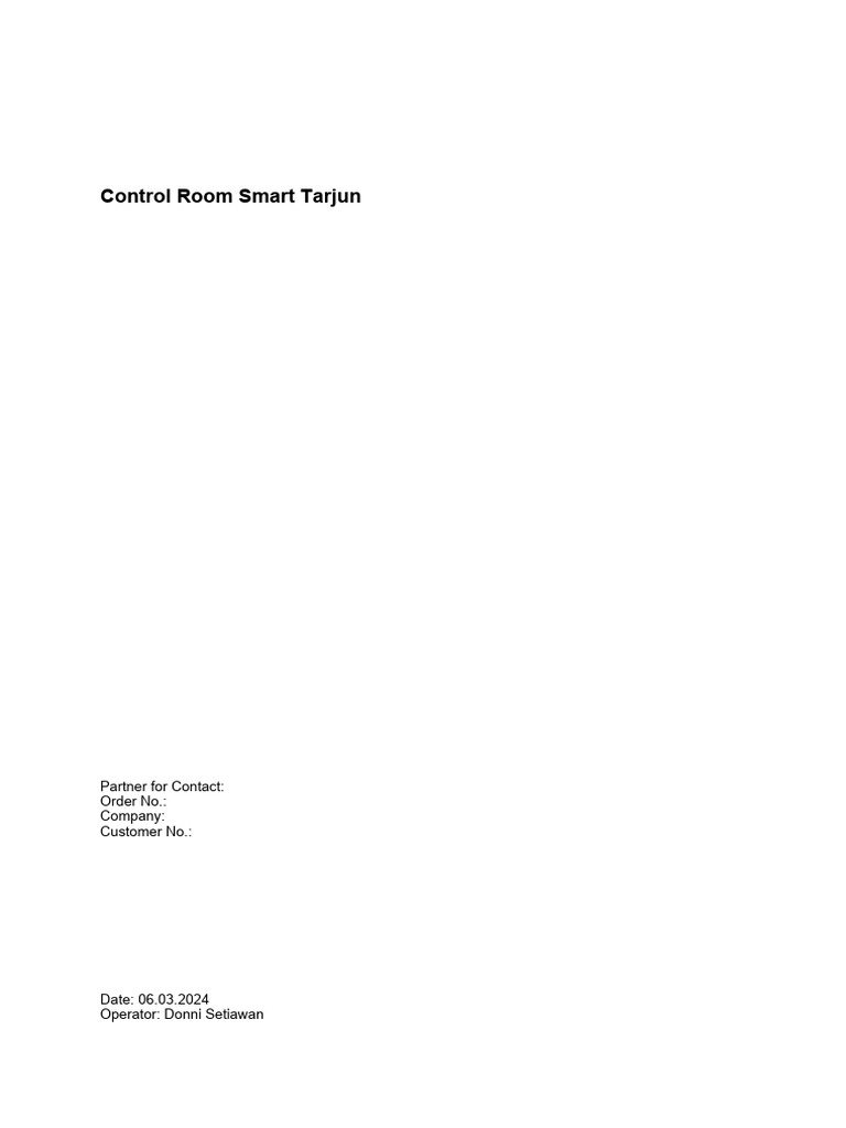 Control Room Smart Tarjun | PDF