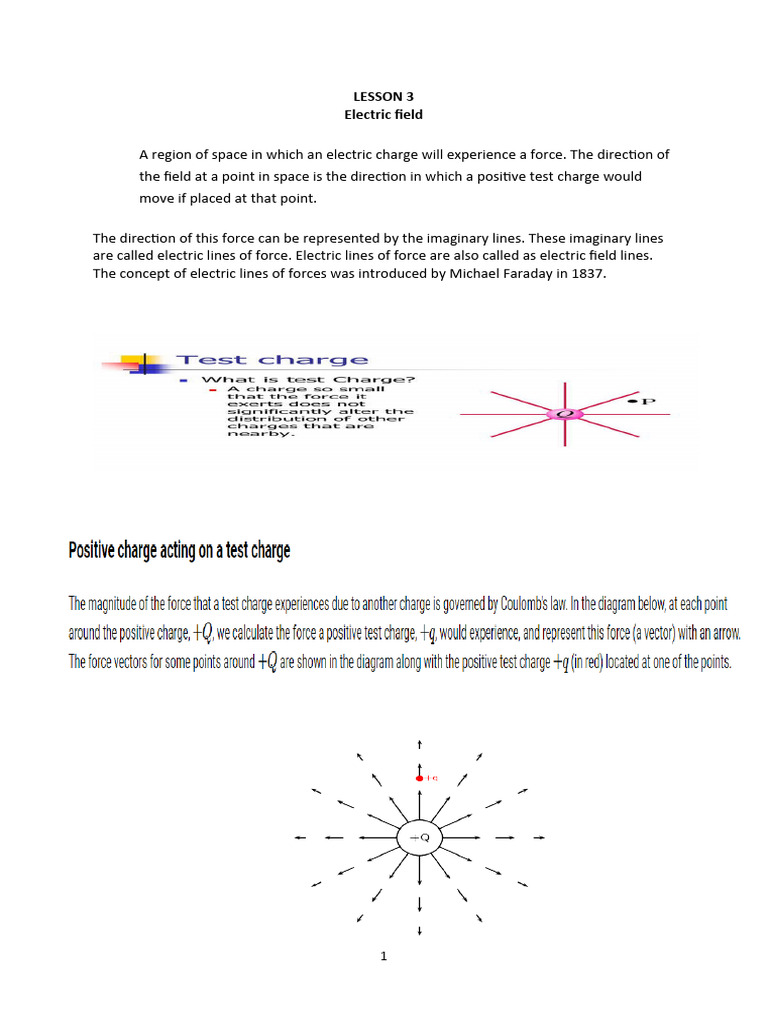 Lesson 3 Electric Field | PDF