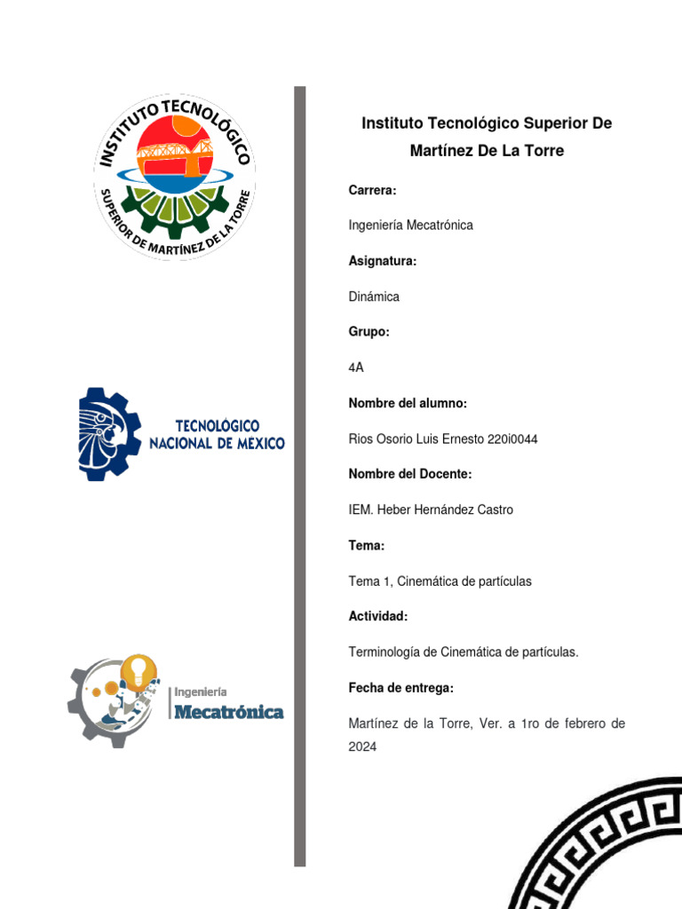 Din Imt 4a T1a1 O1 Role | PDF | Fuerza | Dinámica (Mecánica)