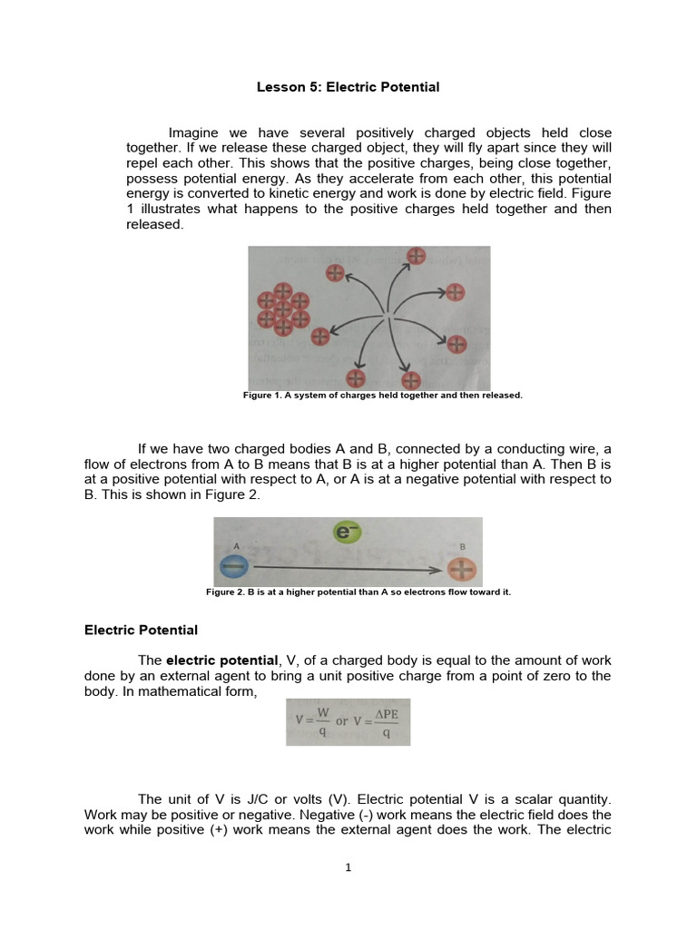 LESSON-5-ELECTRIC-POTENTIAL | PDF | Potential Energy | Voltage