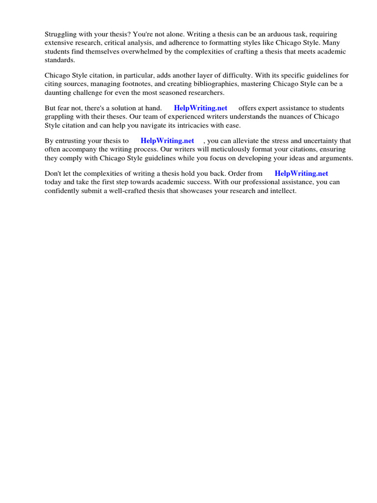Chicago Style Thesis Citation | PDF | Citation | Note (Typography)