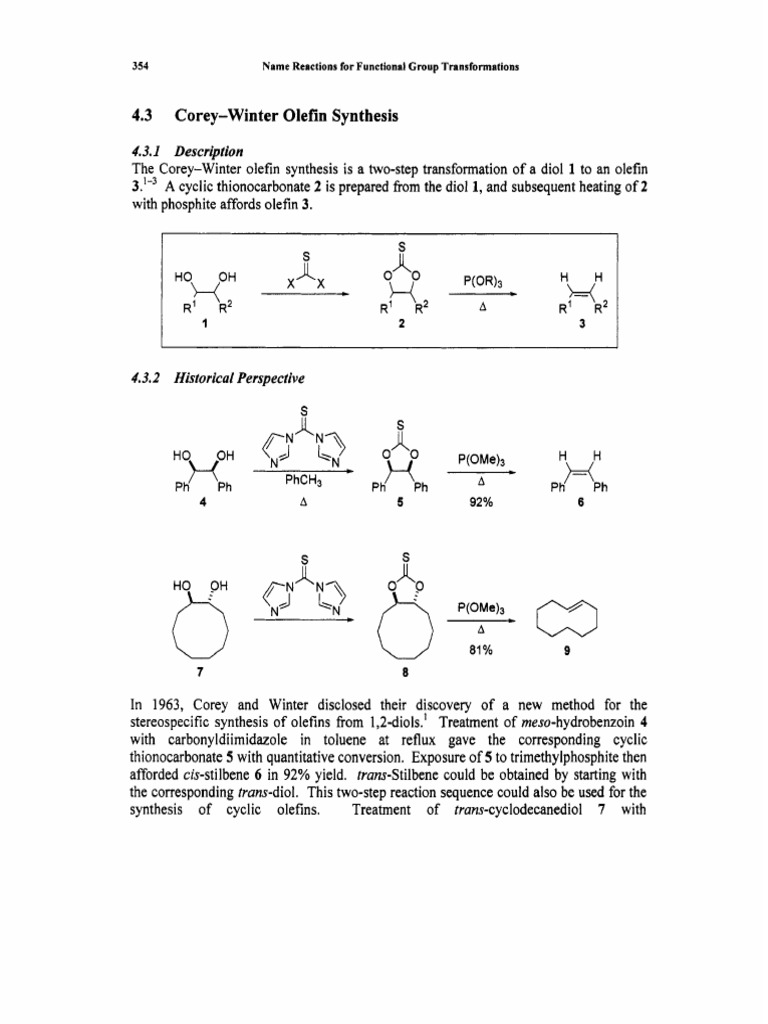 Corey-Winter Olefin Synthesis | PDF