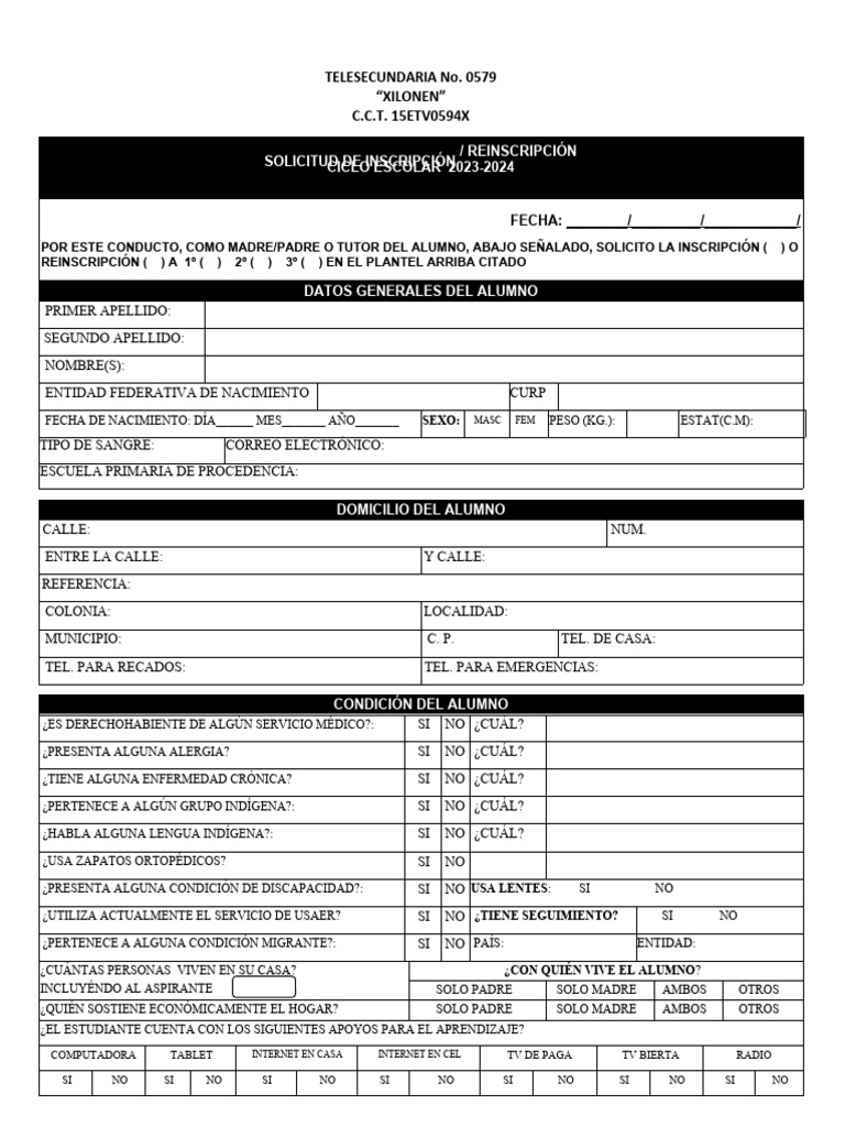 Solic. Ins. Xilonen | PDF