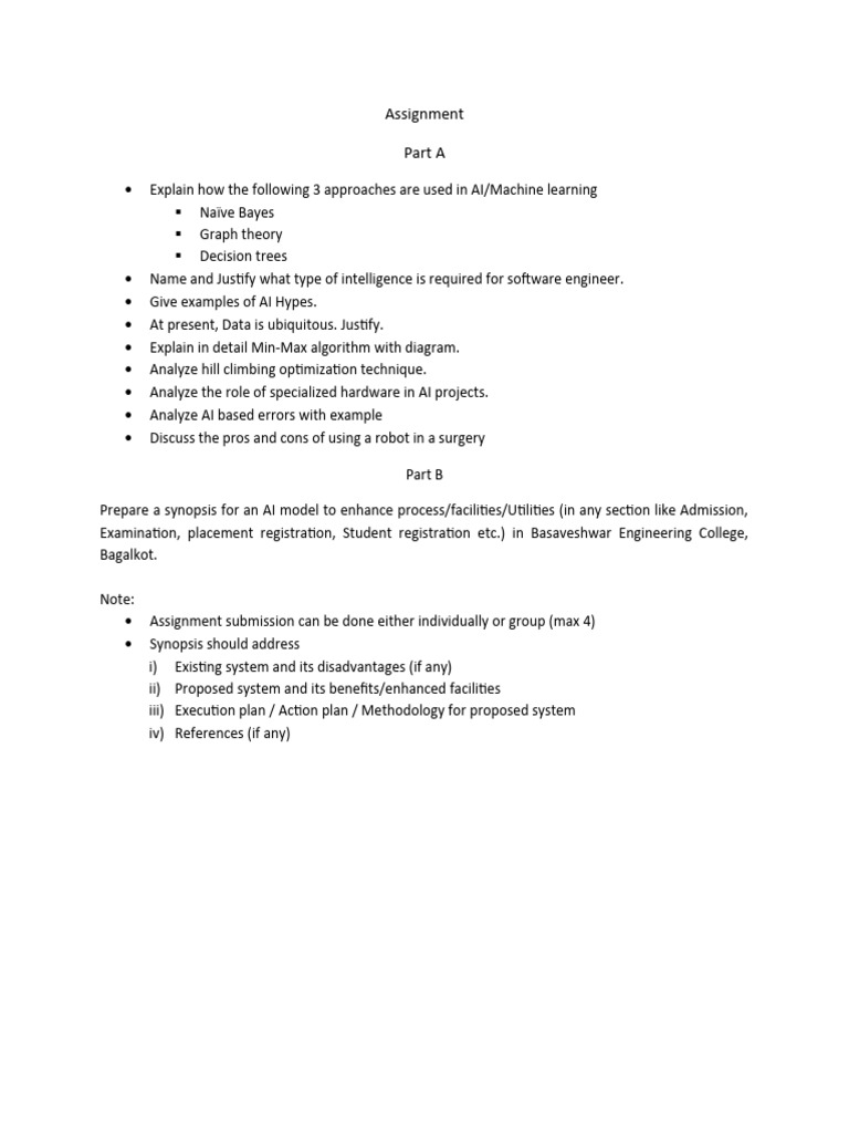 Assignment AI and its Applications | PDF