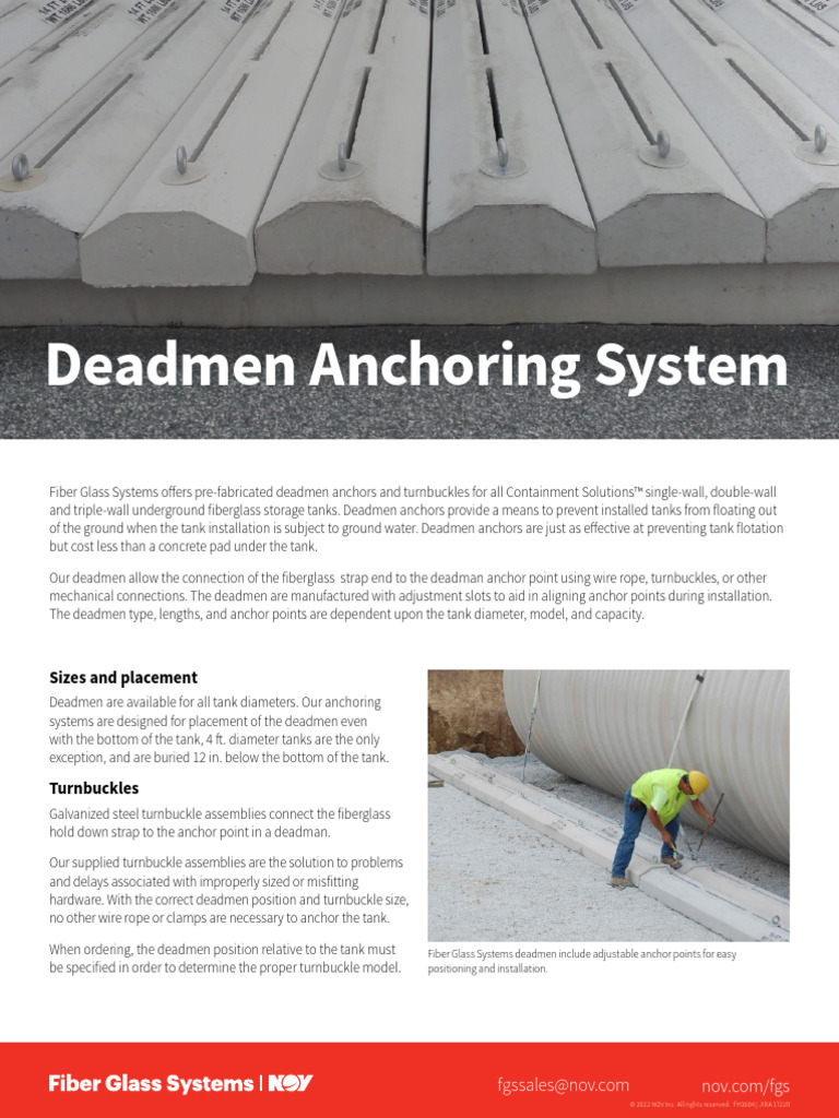 Acc 5007c Deadmen Anchor Sales Flyer | Download Free PDF | Fiberglass ...