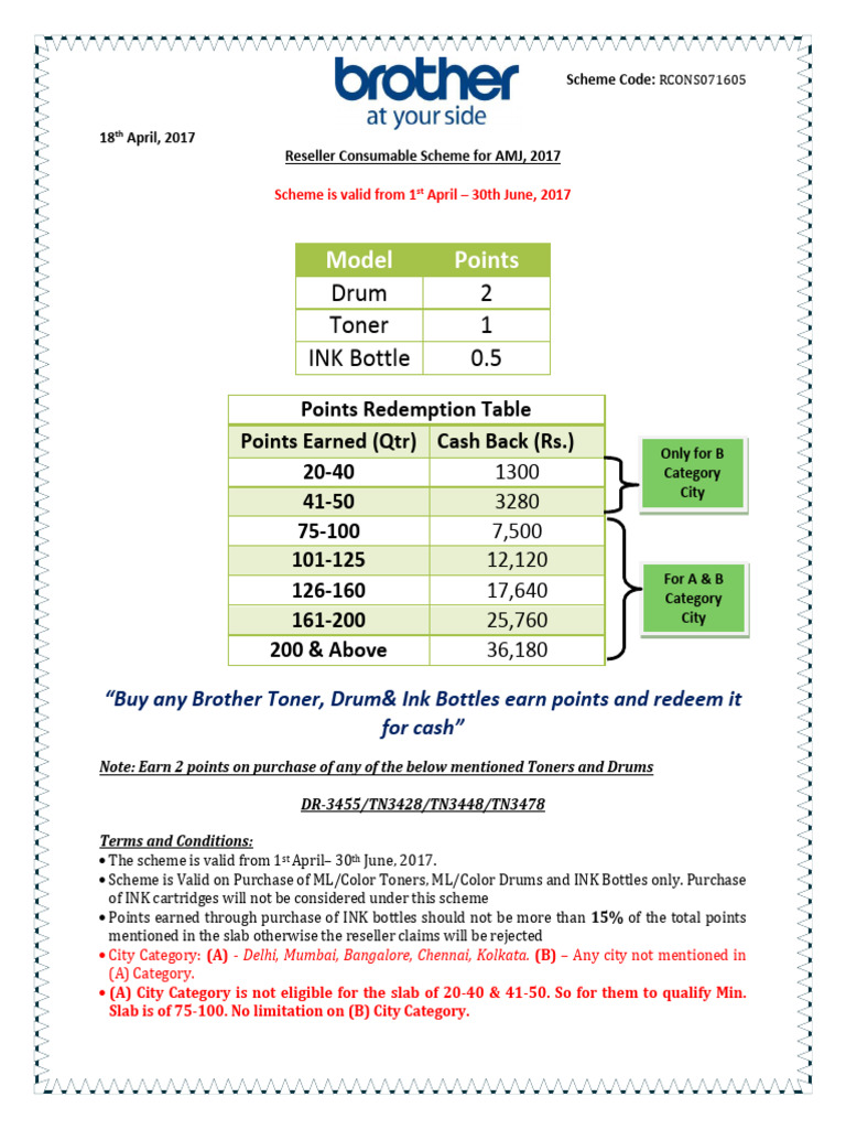 Reseller Cons Scheme - AMJ'17 | PDF | Finance & Money Management