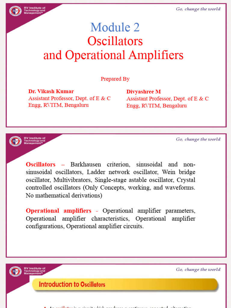 22ESC143 Module 2 PPT (New) | PDF | Electronic Oscillator | Amplifier