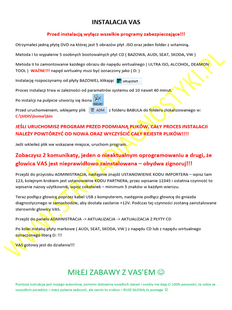 Instrukcja Instalacji Vas | PDF