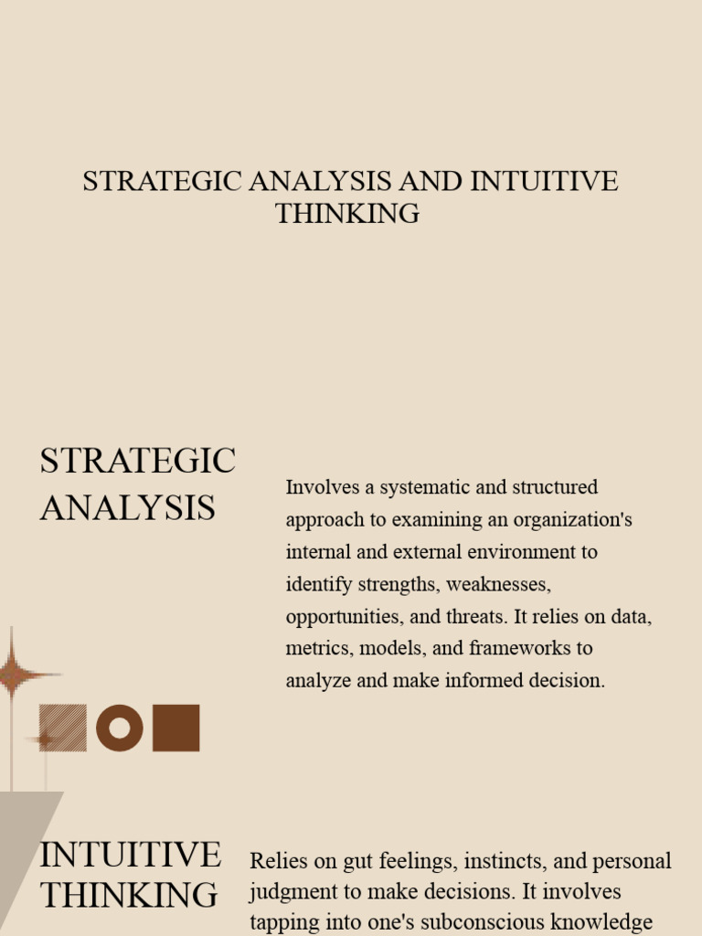 Strategic Analysis and Intuitive Thinking | PDF | Swot Analysis ...