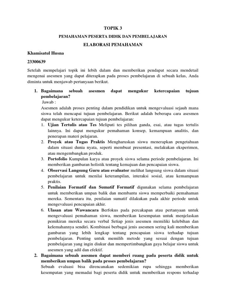 TOPIK 3 Elaborasi Pemahaman PPDP | PDF