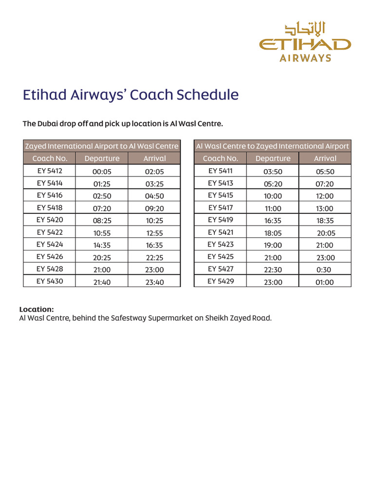 etihad-coach-schedule-al-wasl-centre | PDF