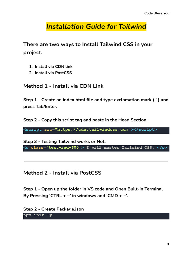 06 Installationguide Tailwindcss Pdf System Software Computer 4877