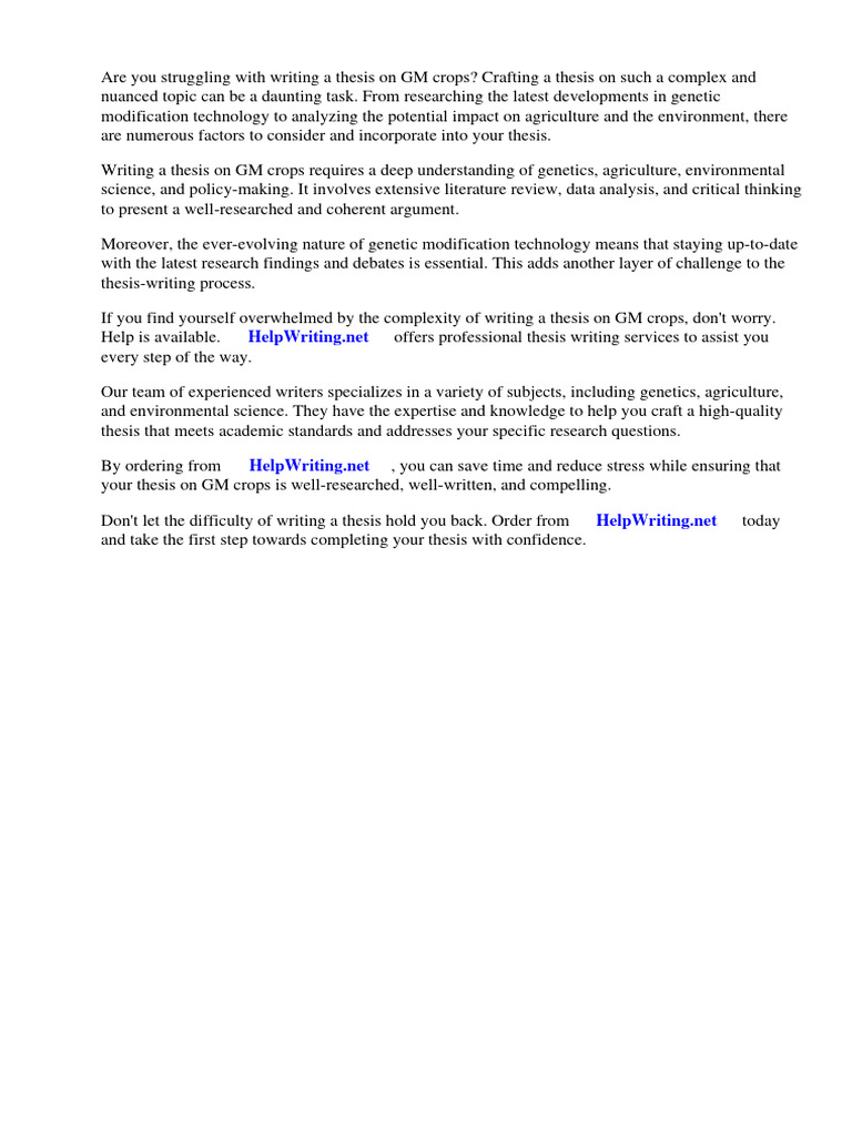 Thesis on Gm Crops | PDF