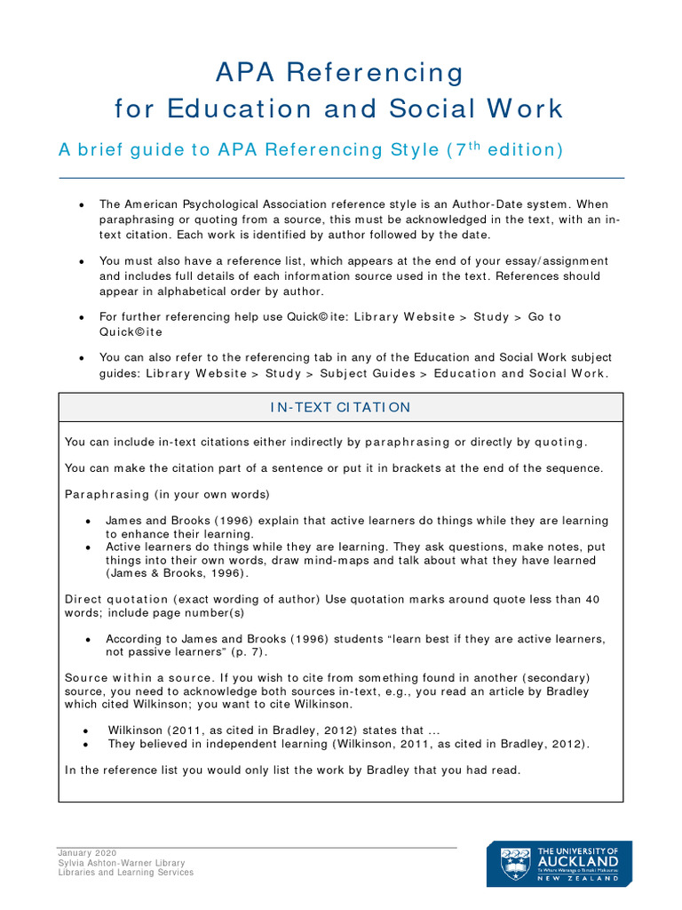 1. Handout APA 7th Referencing | PDF