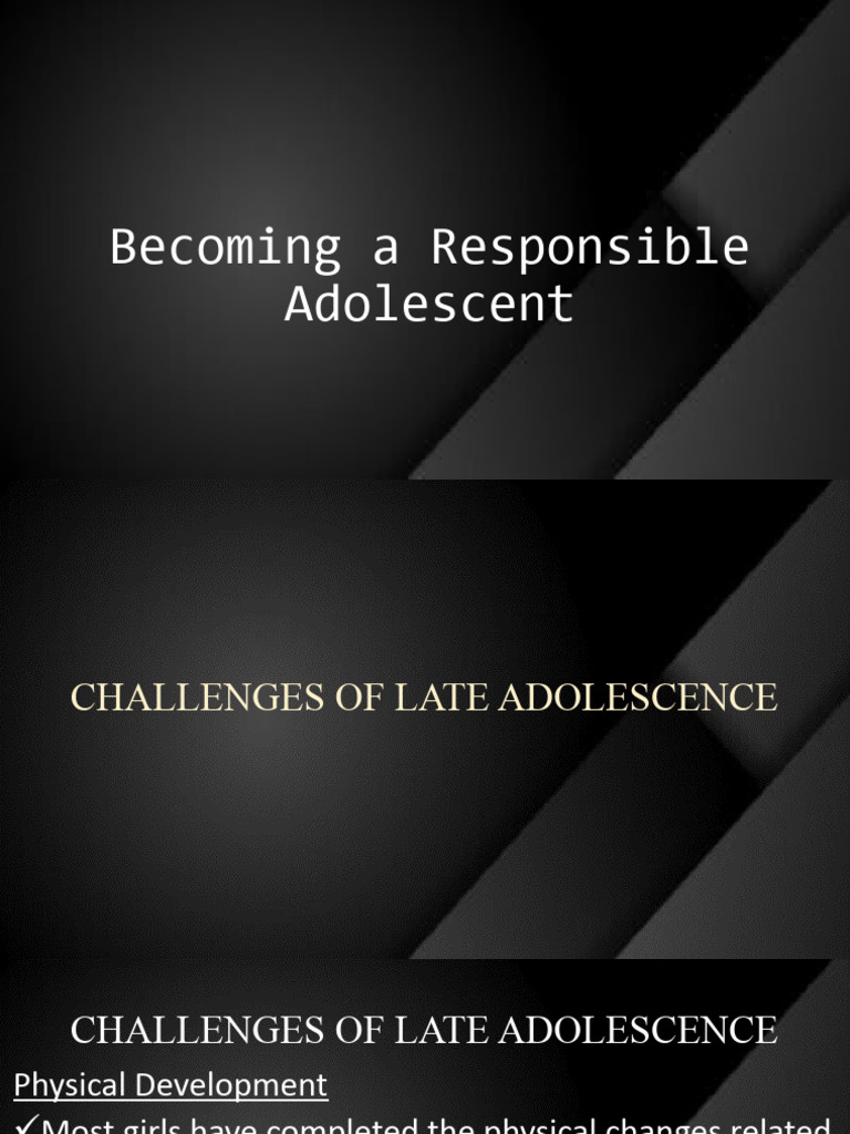 LESSON 4 Becoming A Responsible Adolescent | PDF