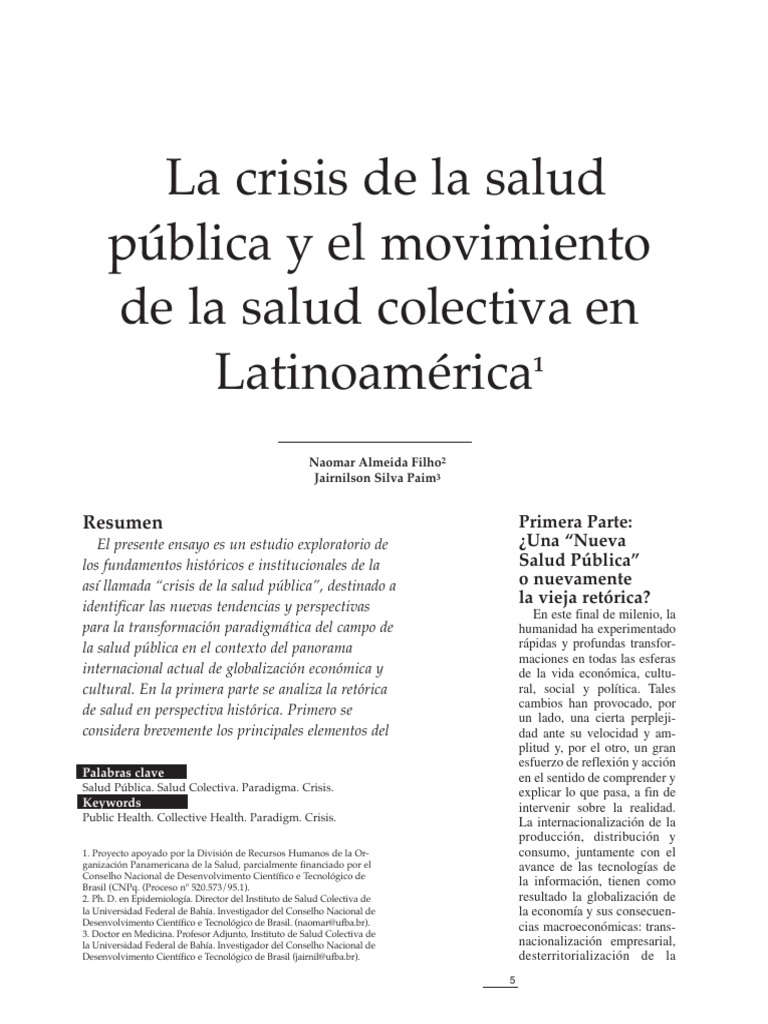 La Crisis de La Salud Pública y El Movimiento de La Salud Colectiva en Latinoamérica | PDF