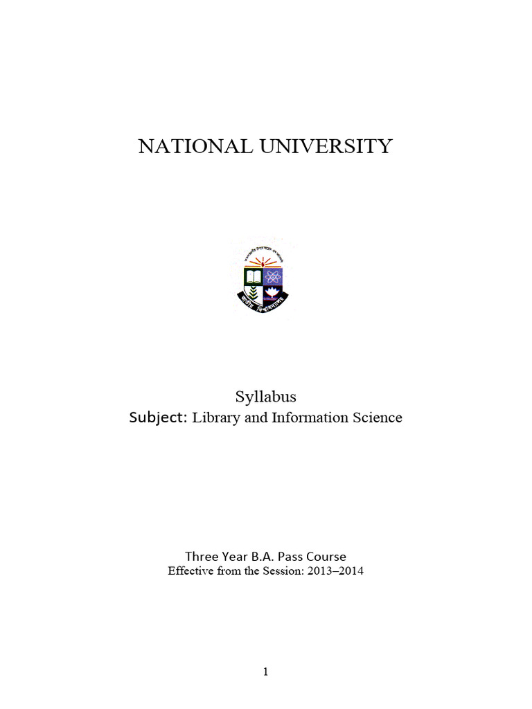 Library and Information Science Syllabus | PDF | Libraries ...