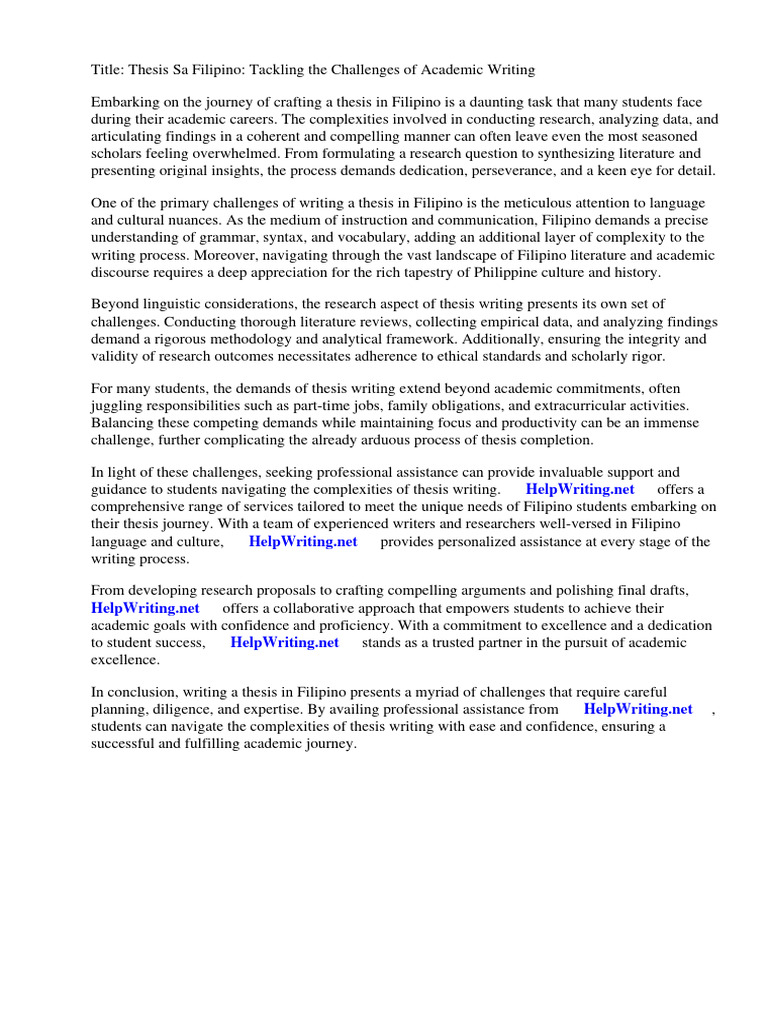 Title Thesis Sa Filipino | PDF | Tagalog Language | Science