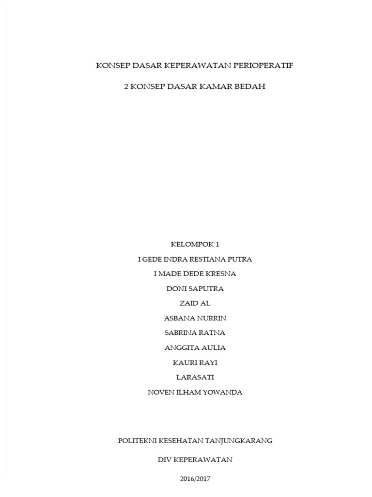 Dasar-Dasar Kamar Bedah dan Operasi | PDF | Griya & Taman | Sains & Matematika