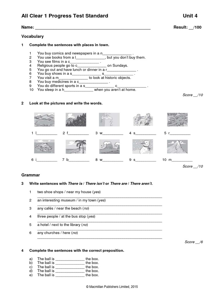 All Clear - 1 - Test - U4 - Standard | PDF